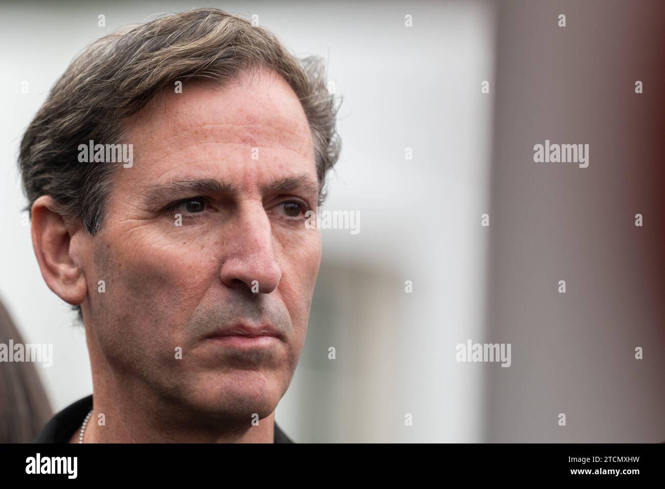 Ruby Chen gives remarks to press with other family members of the families of Americans still ...