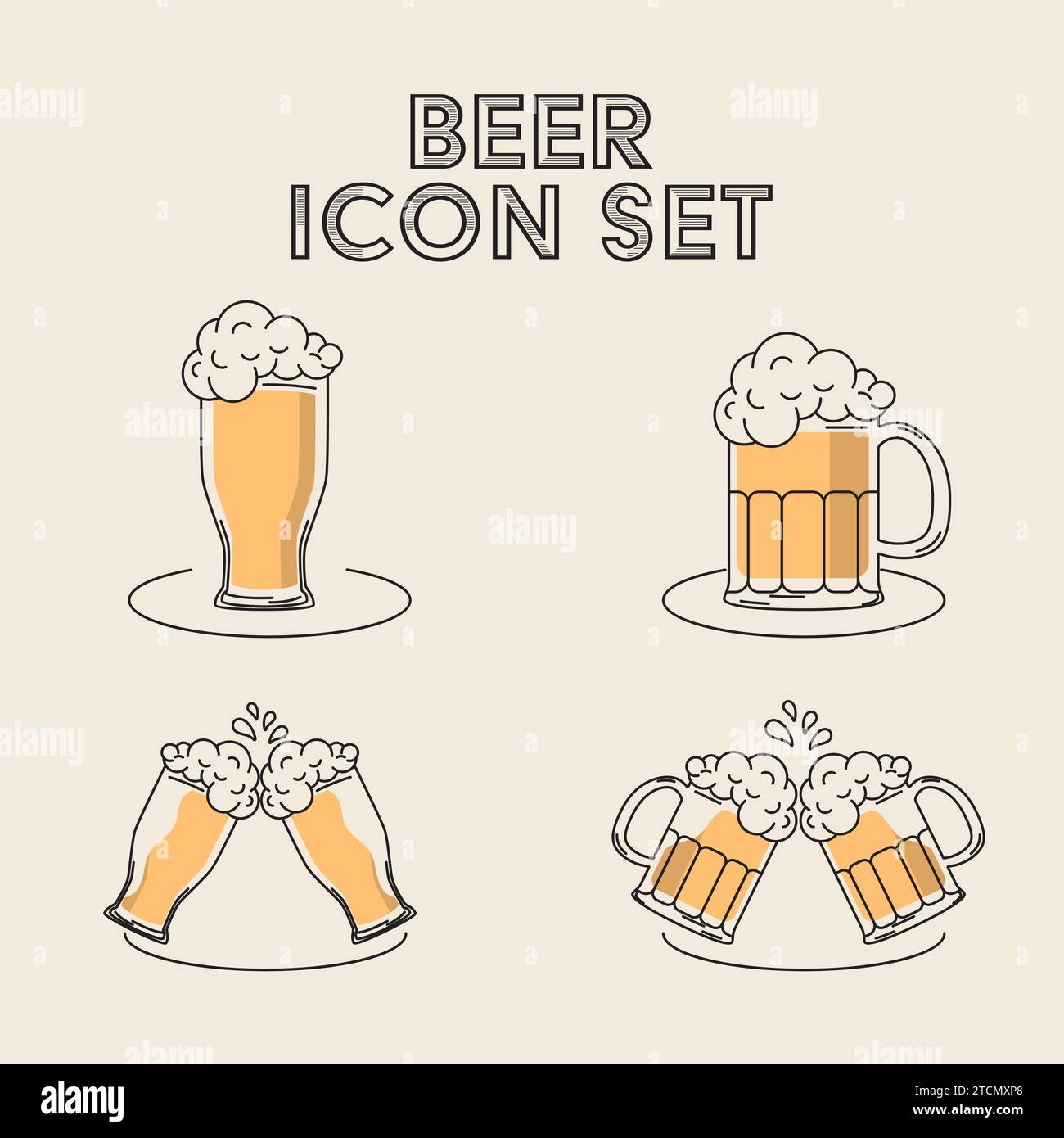 Set of beer glasses icons Vector Stock Vector Image & Art - Alamy