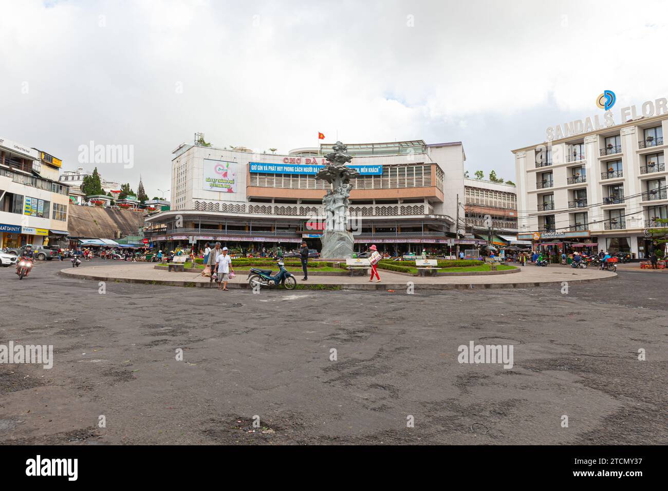Da Lat city, Vietnam, May 27 2023 : view of Da Lat central market, with ...