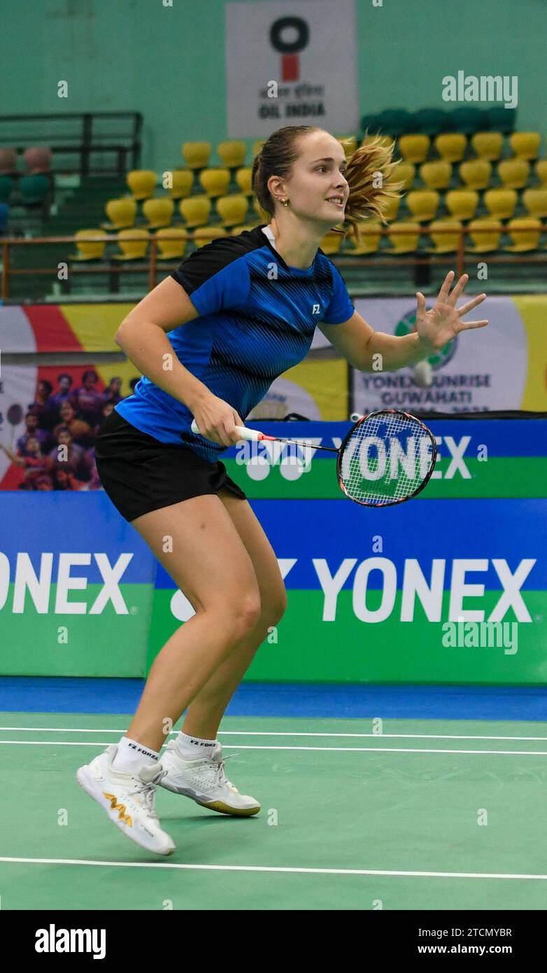 Christine Busch of Denmark plays against Terry Hee Yong Kai and Jessica ...