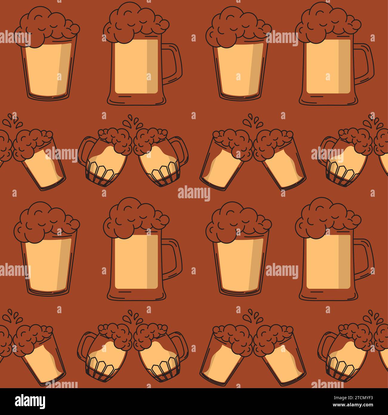 Beer glasses icons Pattern background Vector Stock Vector Image & Art ...