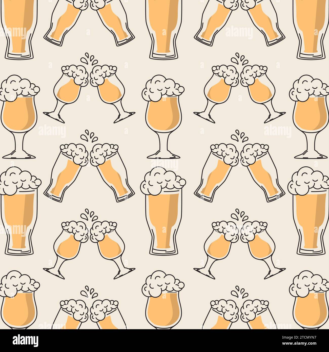 Beer glasses icons Pattern background Vector Stock Vector Image & Art ...