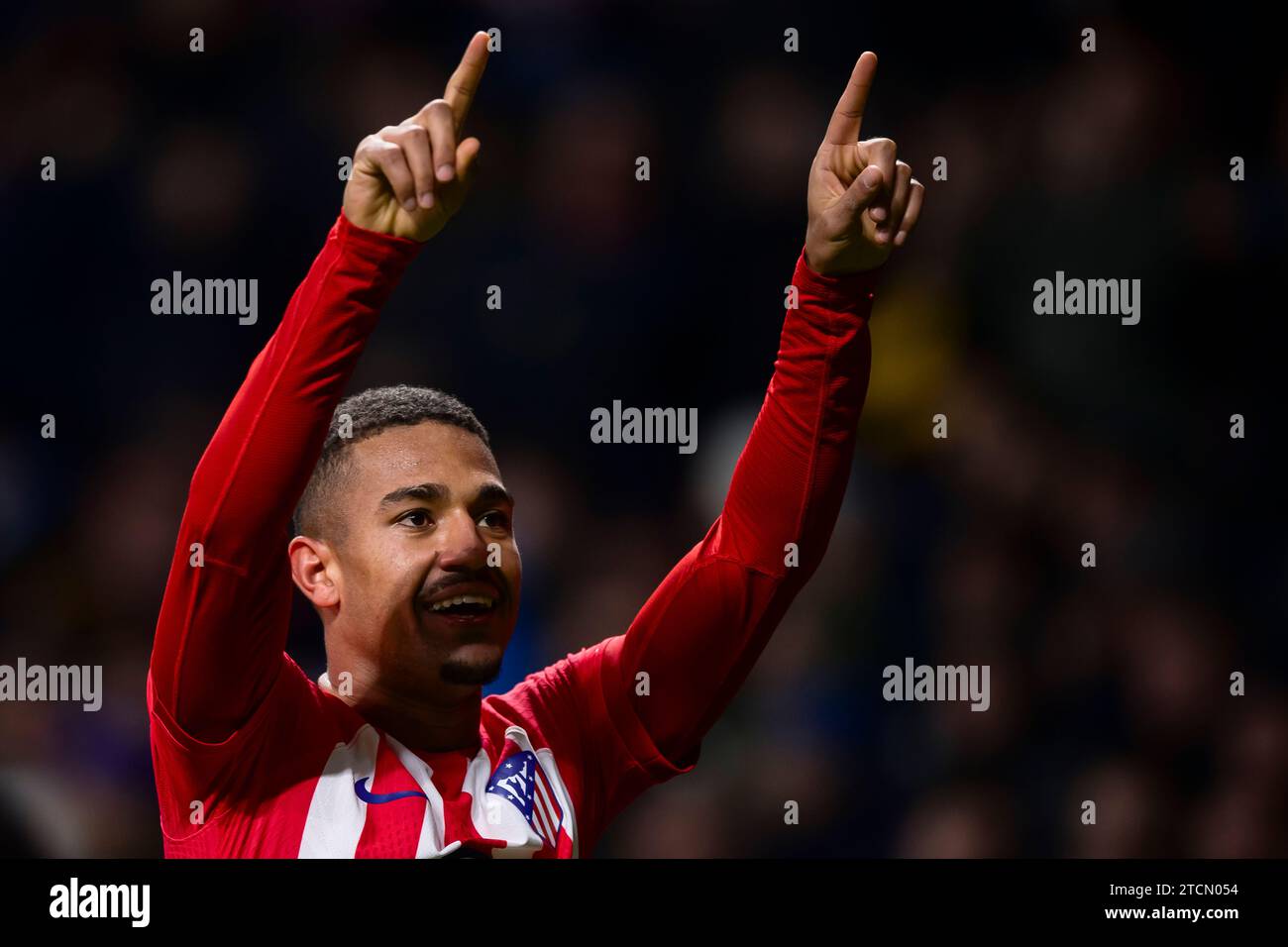 Madrid, Spain. 13 December 2023. Samuel Lino of Club Atletico de Madrid ...