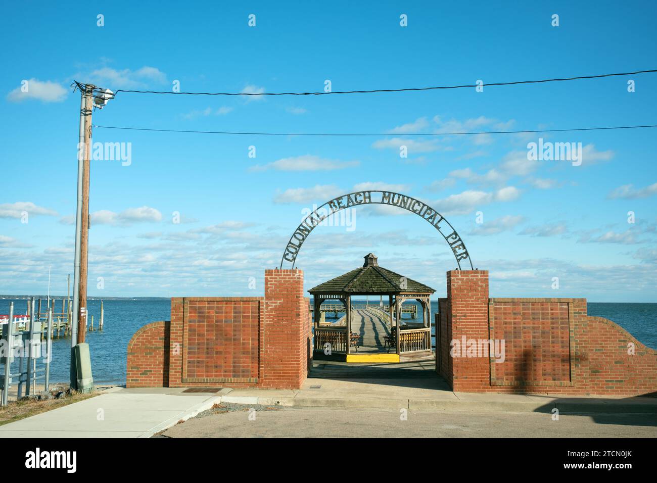 The Colonial Beach Municipal Pier in Colonial Beach, Virginia Stock ...