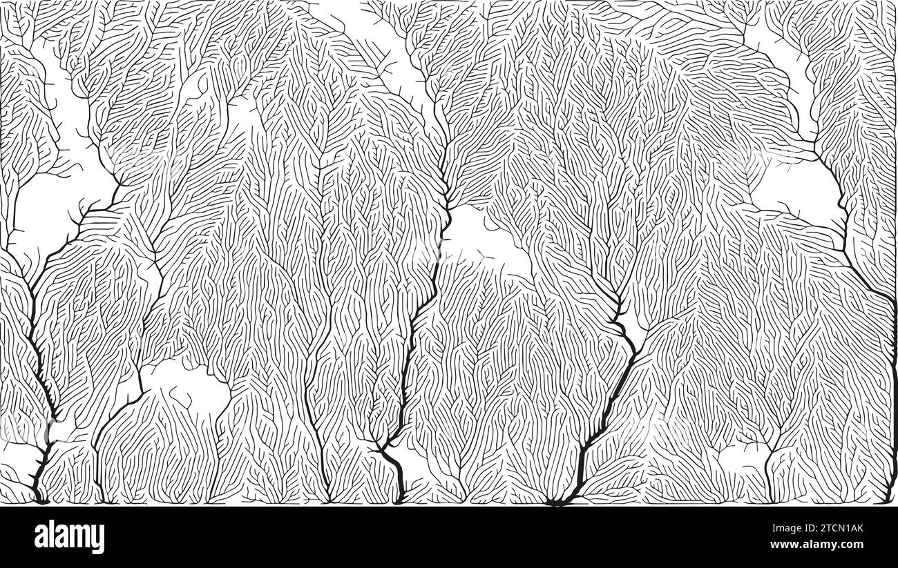 Growth pattern. Generative branching structure. Organic net of vessels ...