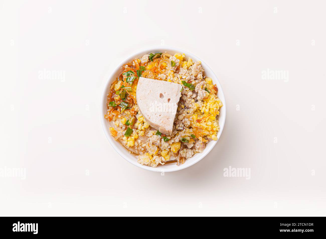 Banh Duc, Vietnamese rice cake with pork, fried onions, fish sauce ...