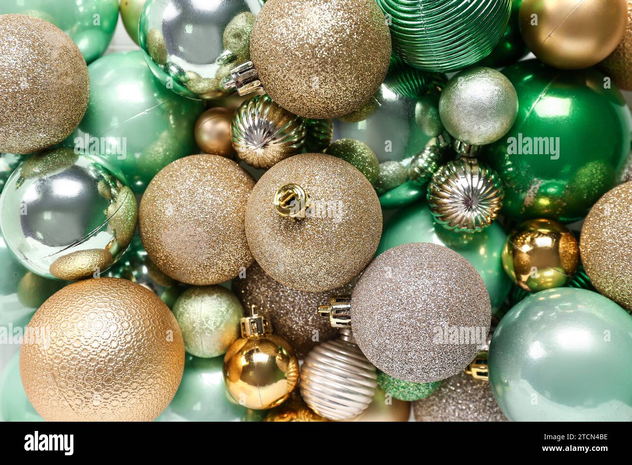 Texture of different Christmas balls as background, closeup Stock Photo ...