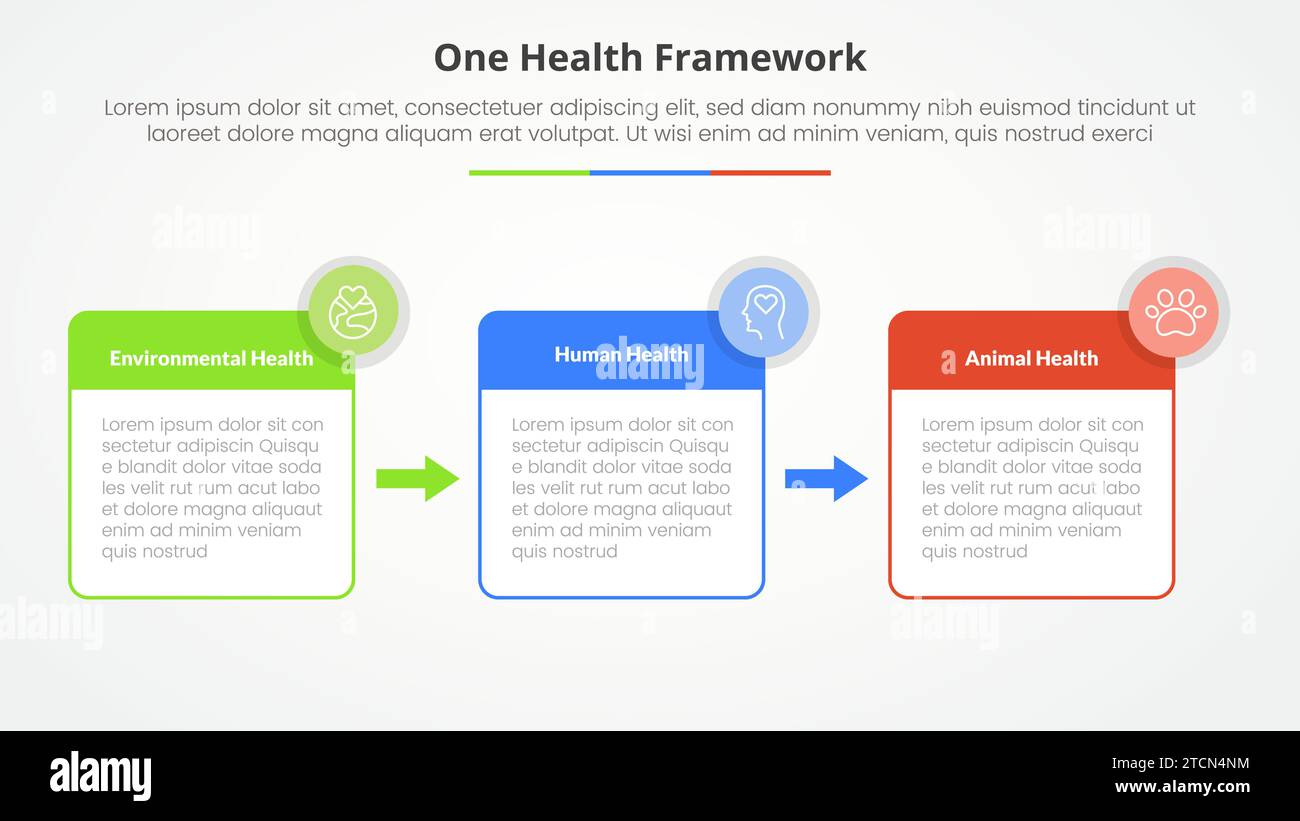 one health infographic concept for slide presentation with with box ...