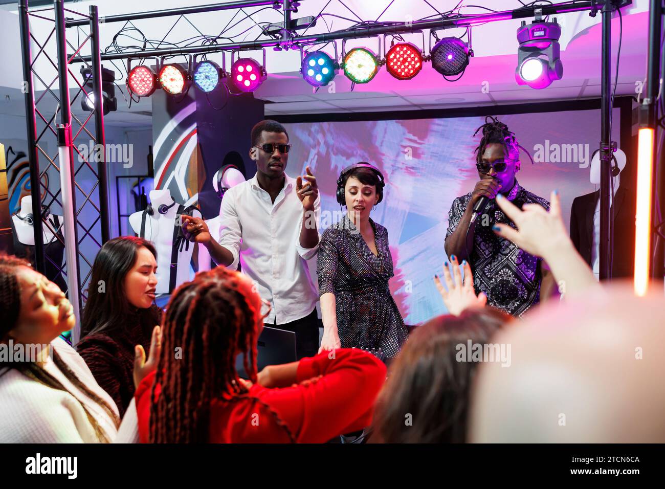 Band using electronic music digital controller and singing in ...