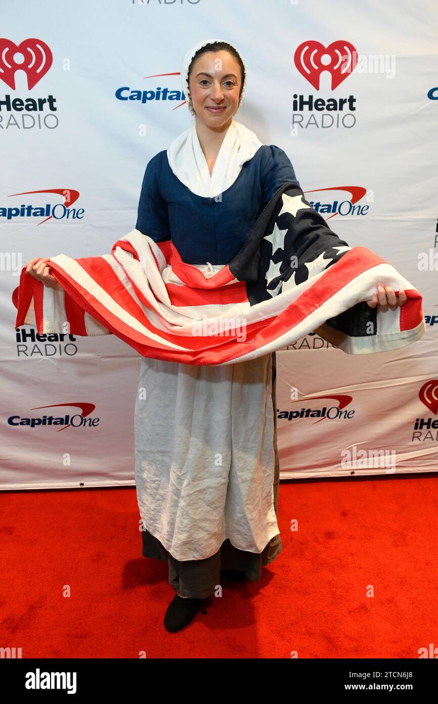 Betsy Ross, reenactor with Historic Philadelphia poses on the red ...