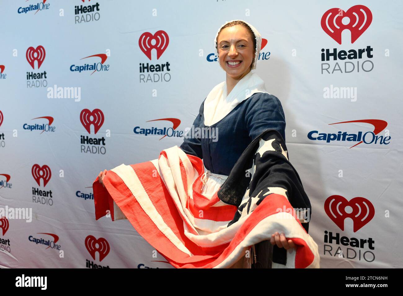 Betsy Ross, reenactor with Historic Philadelphia poses on the red ...
