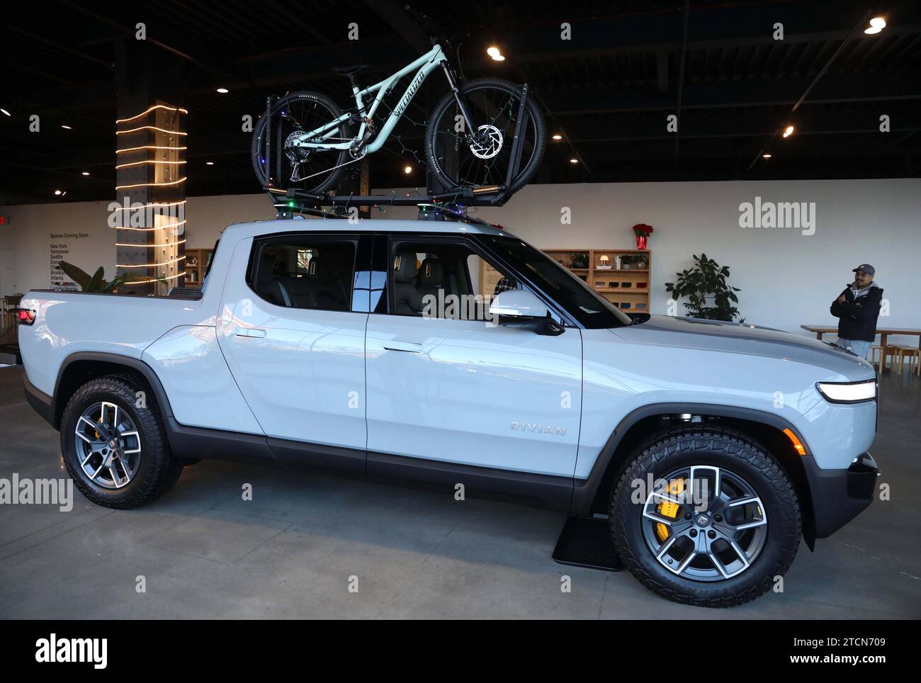 New York, New York, USA. 13th Dec, 2023. A view of the Rivian electric ...