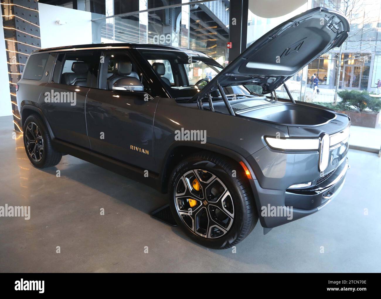 New York, New York, USA. 13th Dec, 2023. A view of the Rivian electric ...