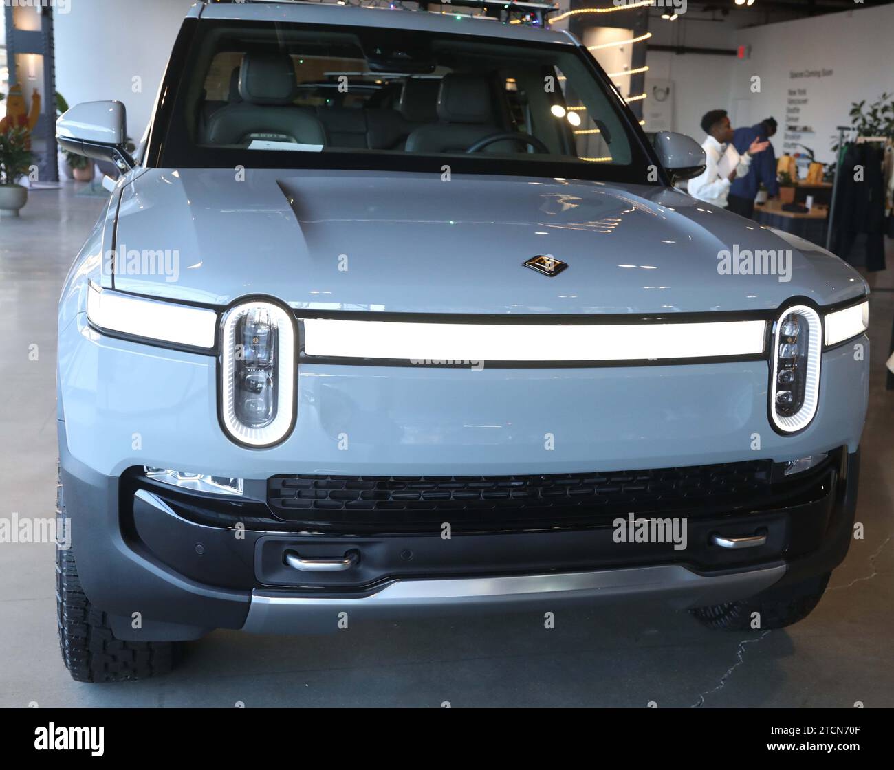 New York, New York, USA. 13th Dec, 2023. A view of the Rivian electric ...