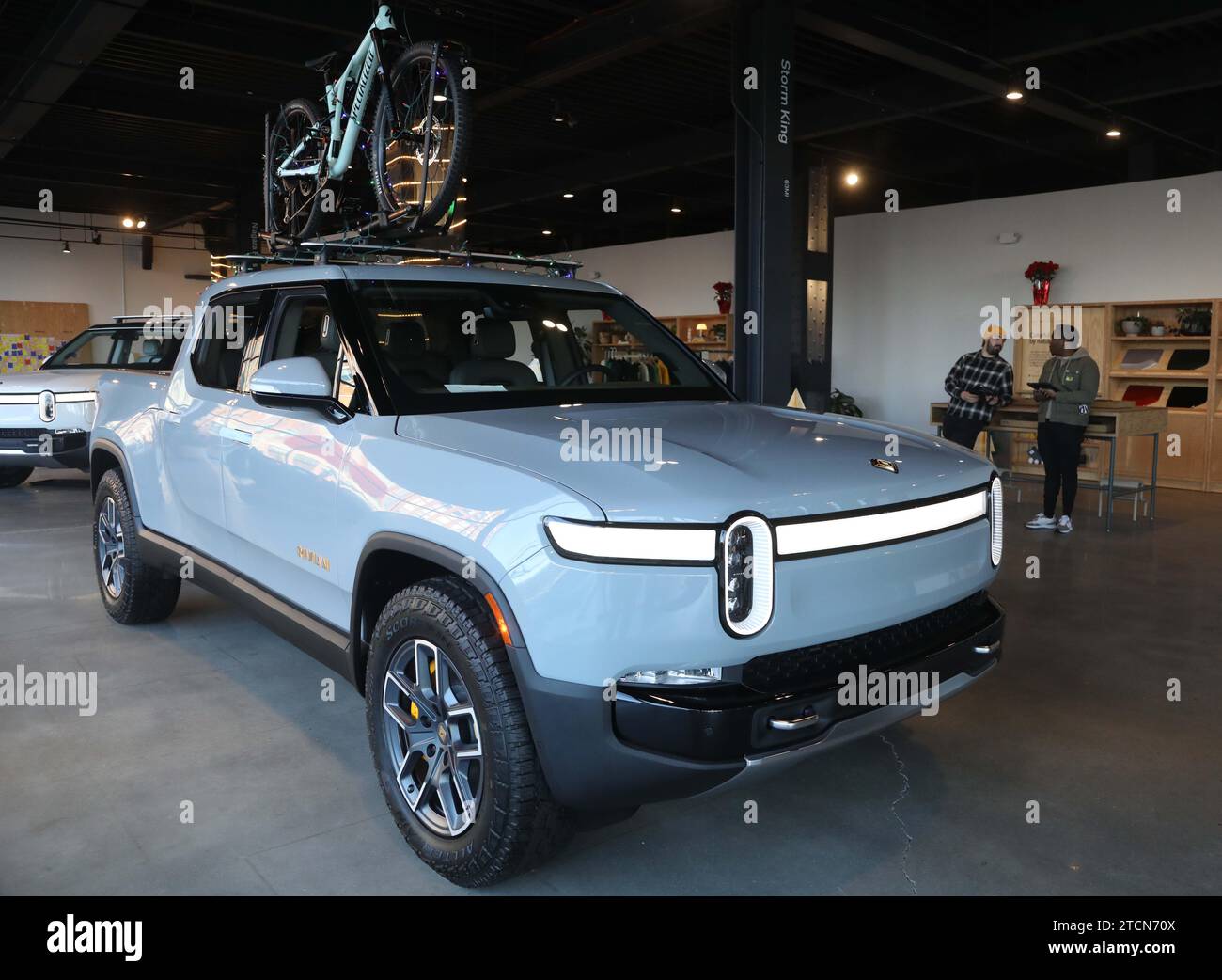 New York, New York, USA. 13th Dec, 2023. A view of the Rivian electric ...