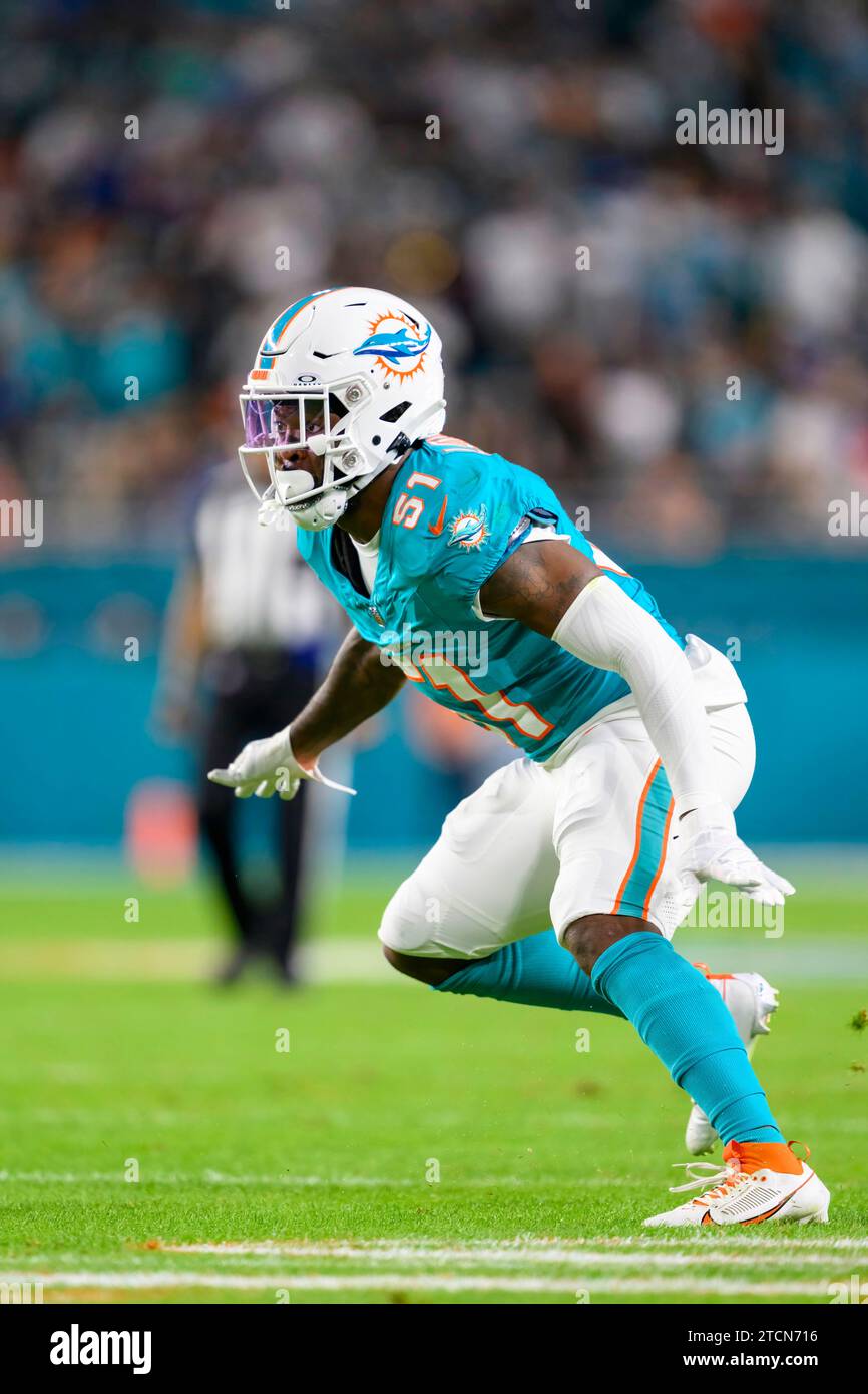 Miami Dolphins linebacker David Long Jr. (51) runs a play during an NFL ...