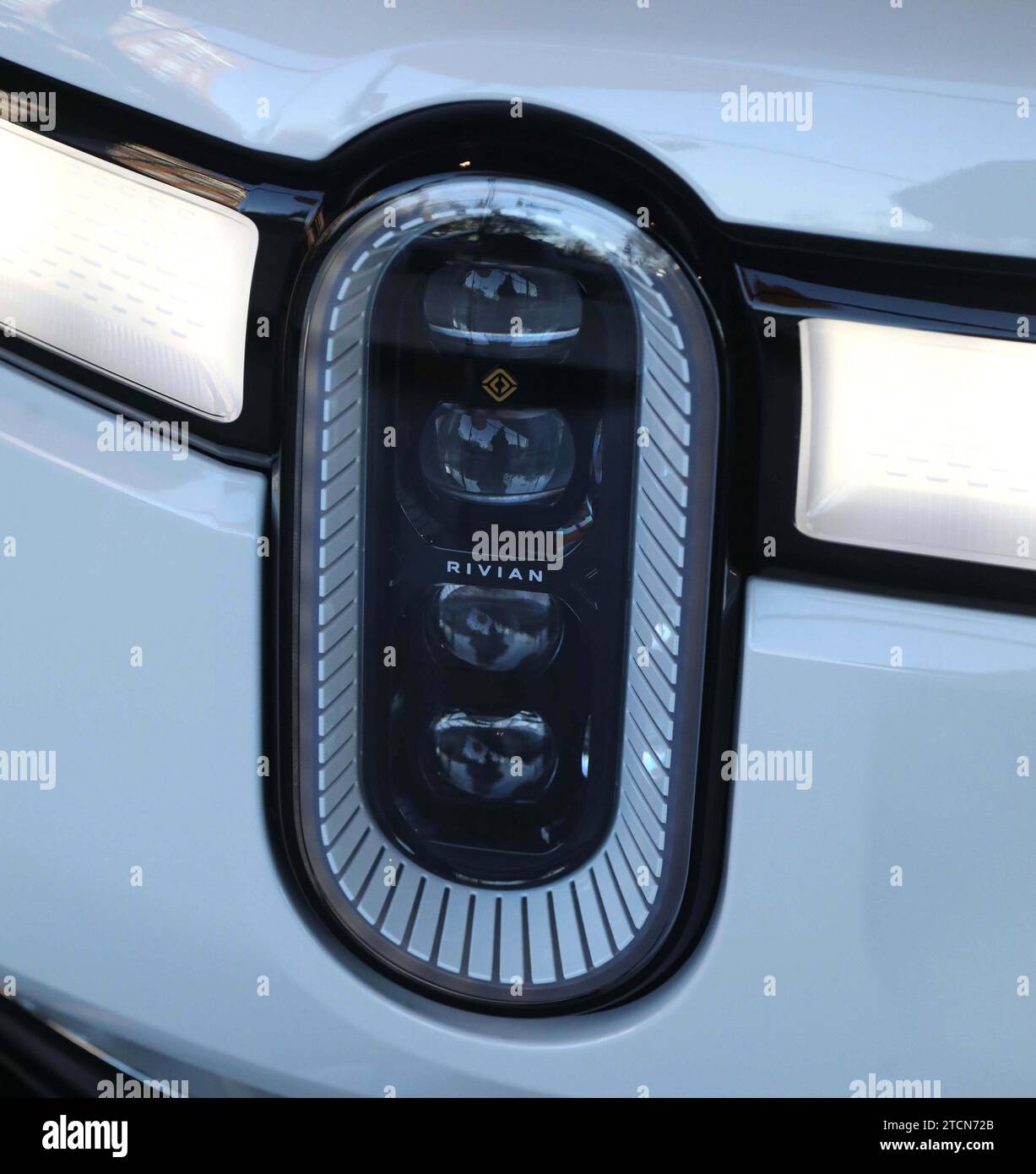 New York, New York, USA. 13th Dec, 2023. A view of the Rivian electric ...