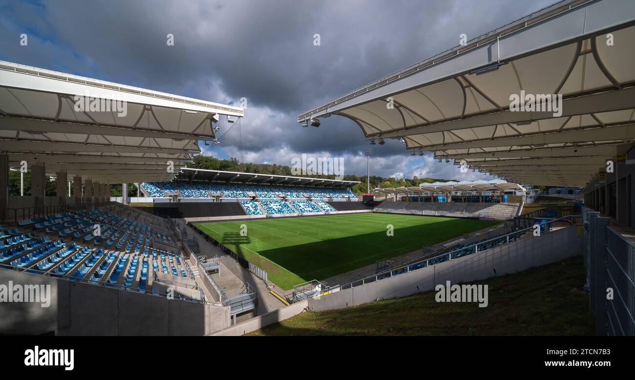 Aerial autumn panoramic view of Ludwigsparkstadion, home stadium for 1 ...