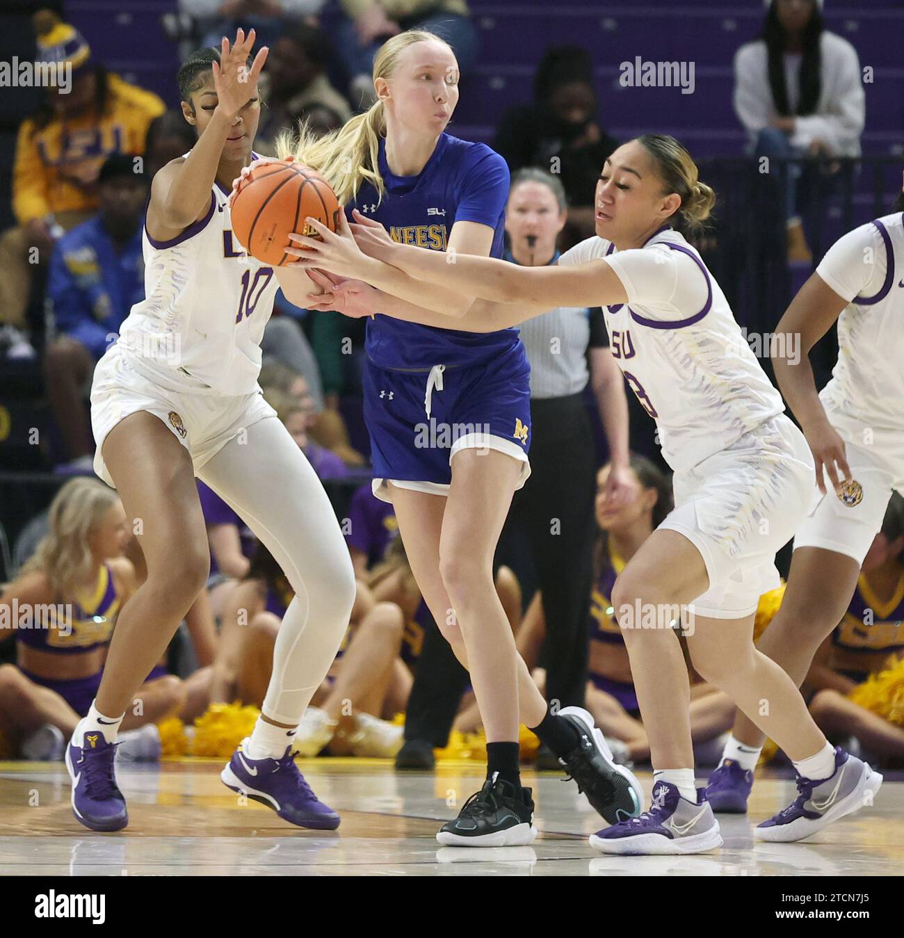 Baton Rouge, USA. 12th Dec, 2023. Both LSU Lady Tigers forward Angel ...