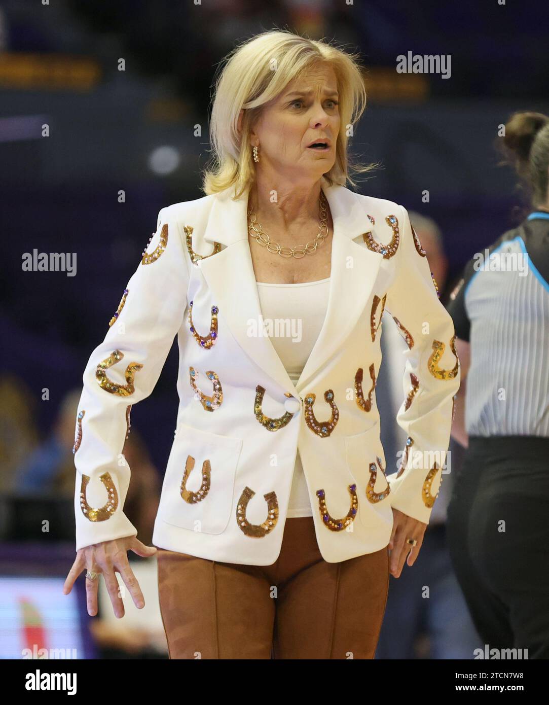 Baton Rouge, USA. 12th Dec, 2023. LSU Lady Tigers head coach Kim Mulkey ...
