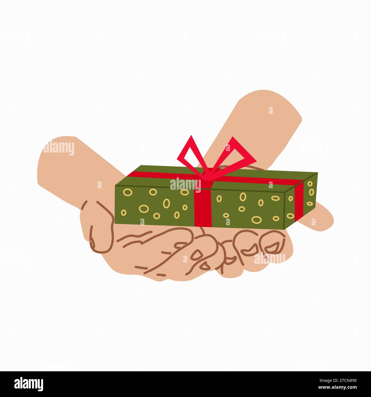 Hands receiving gift Stock Vector Images - Alamy