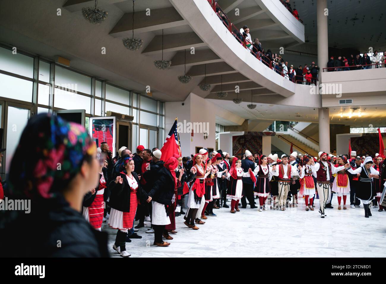 Tirana, Albania - November 28: People in traditional Albanian attire ...