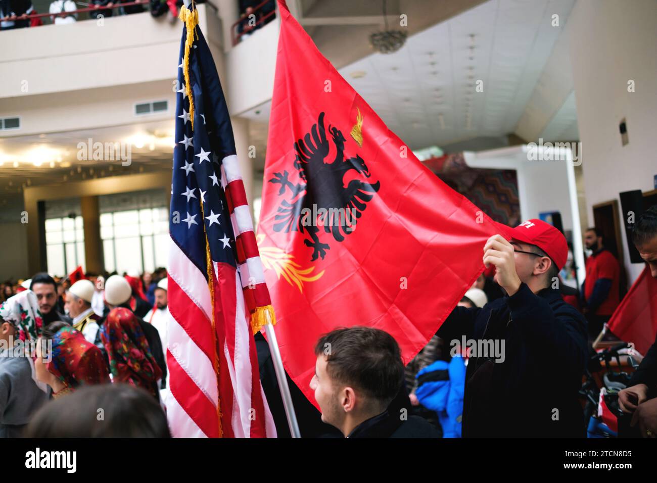Tirana, Albania - November 28: People in traditional attire dancing in ...