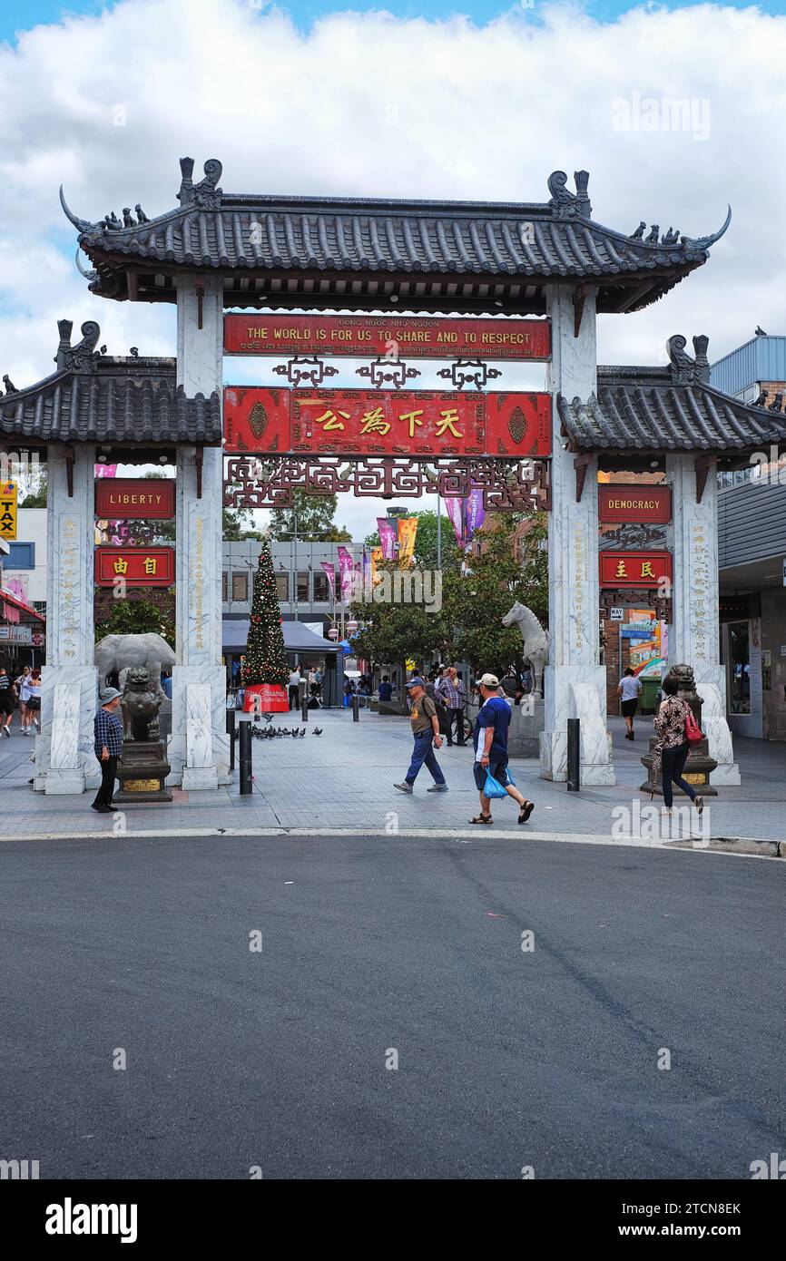 The Cabramatta, Pai Lau gate, Chinese ceremonial Chinatown gates with ...