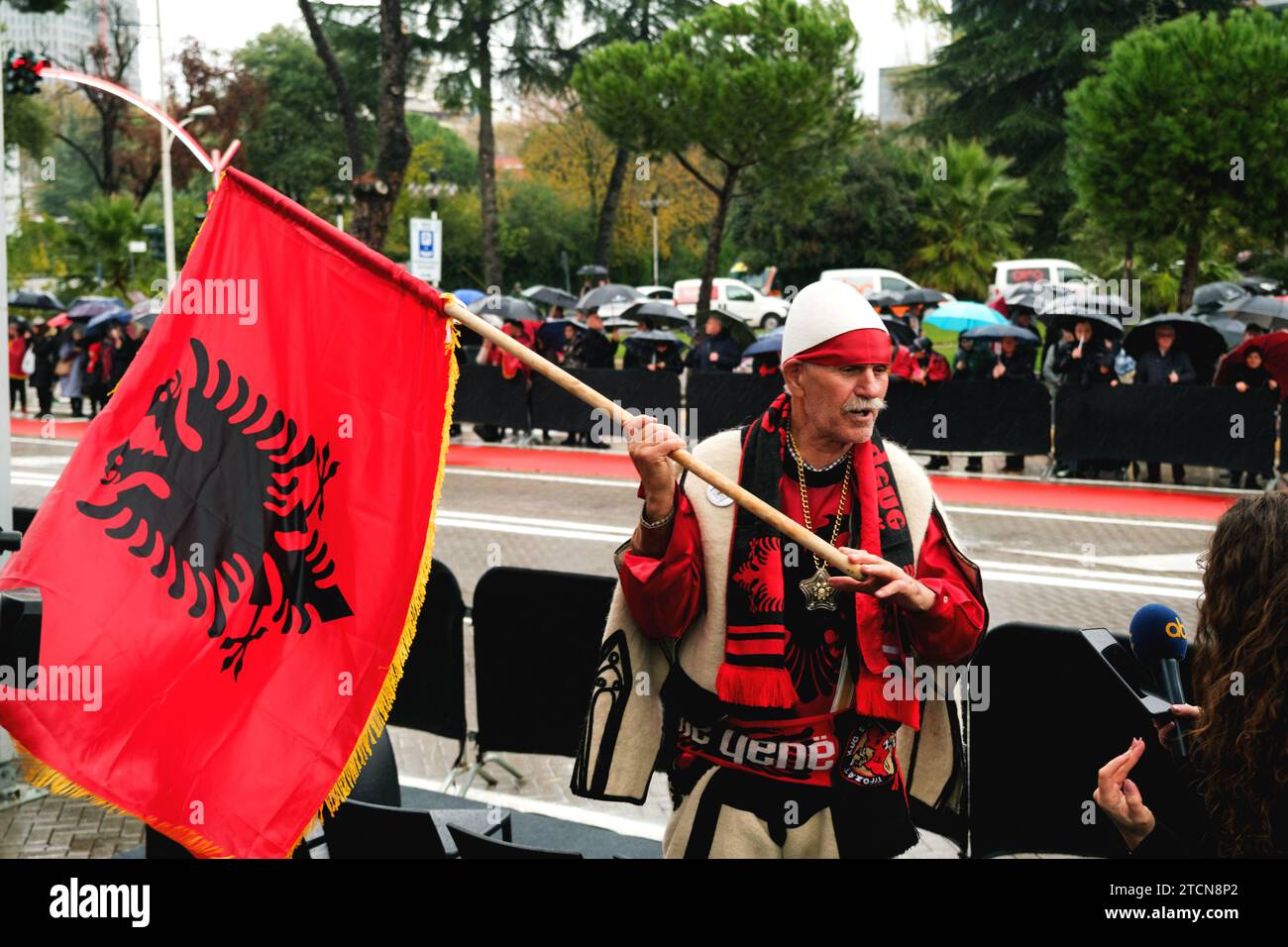 Tirana, Albania - November 28: An elderly man in traditional dress ...