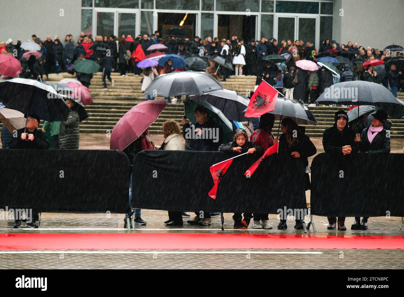Tirana, Albania - November 28: Citizens prepare to watch Independence ...