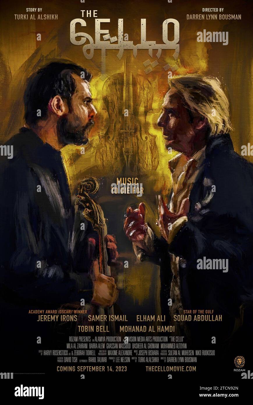 THE CELLO, (aka CELLO), poster, from left: Samer Ismail, Jeremy Irons ...