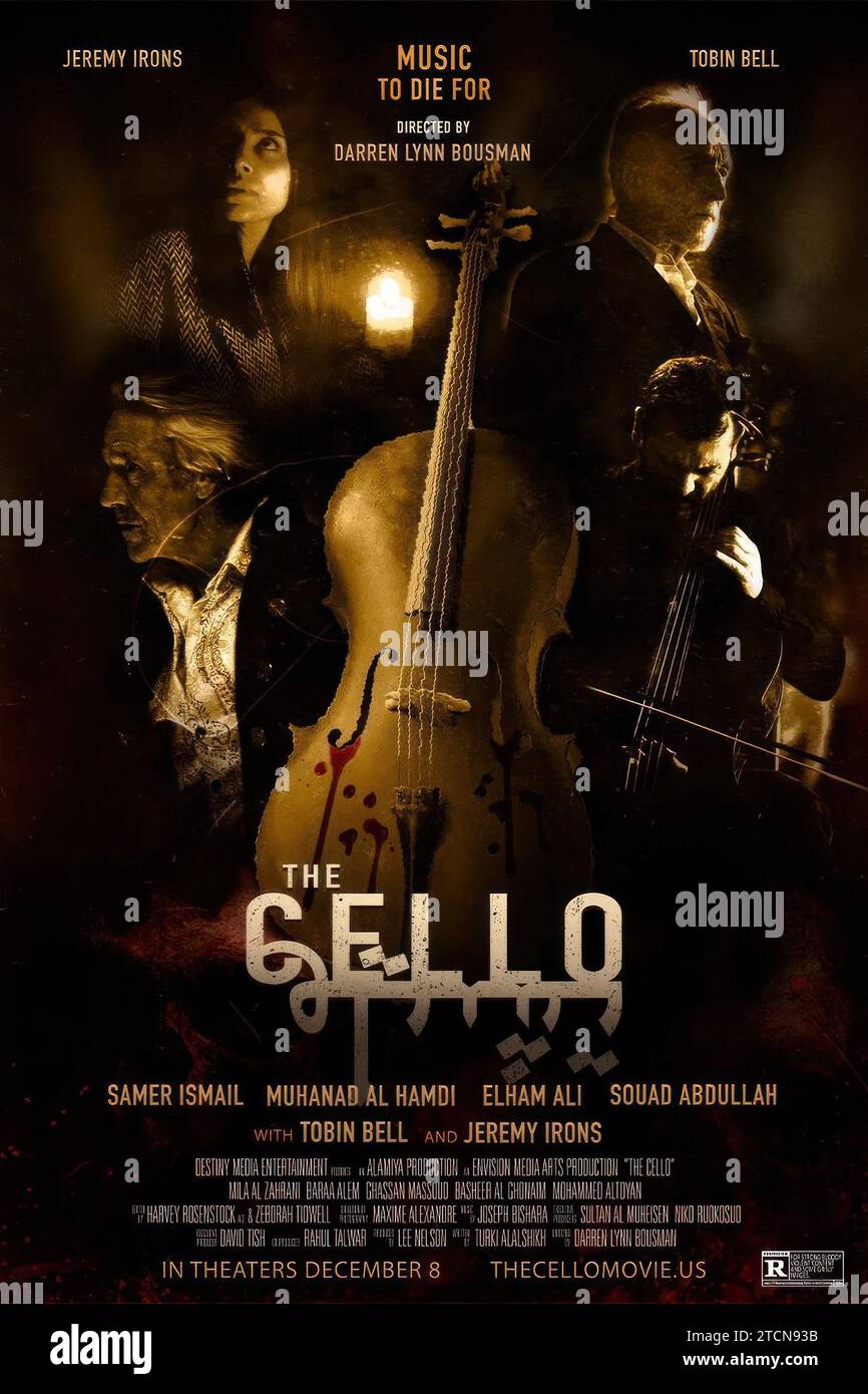 THE CELLO, (aka CELLO), US poster, from left: Jeremy Irons, Elham Ali ...