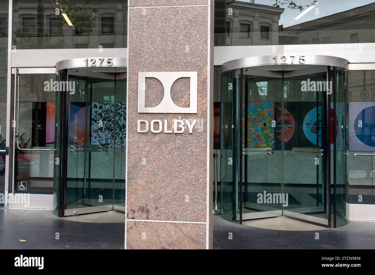 The entrance to Dolby Laboratories headquarters in San Francisco, CA ...