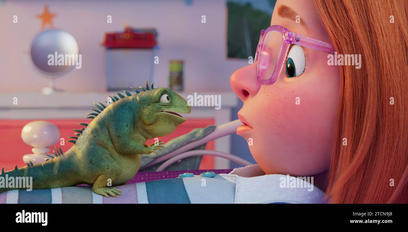 LEO, from left: Leo (voice: Adam Sandler), Summer (voice: Sunny Sandler ...