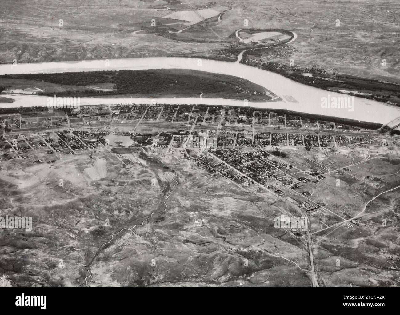 Aerial view of Pierre, South Dakota - August 1943 Stock Photo - Alamy