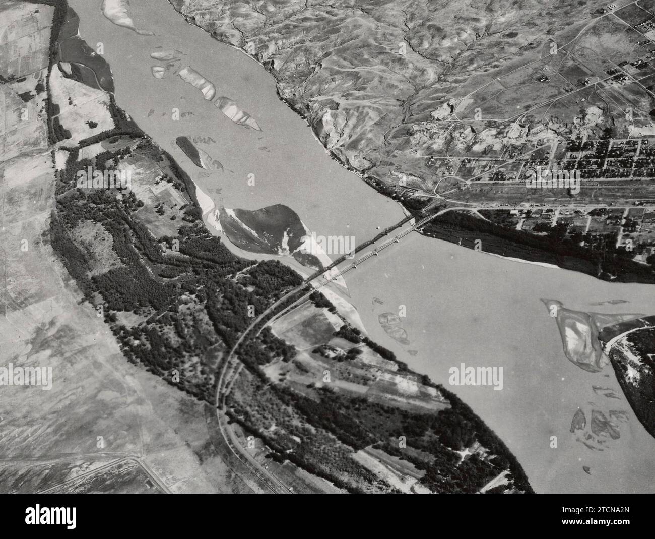 Aerial view of Pierre, South Dakota - October 1943 Stock Photo - Alamy