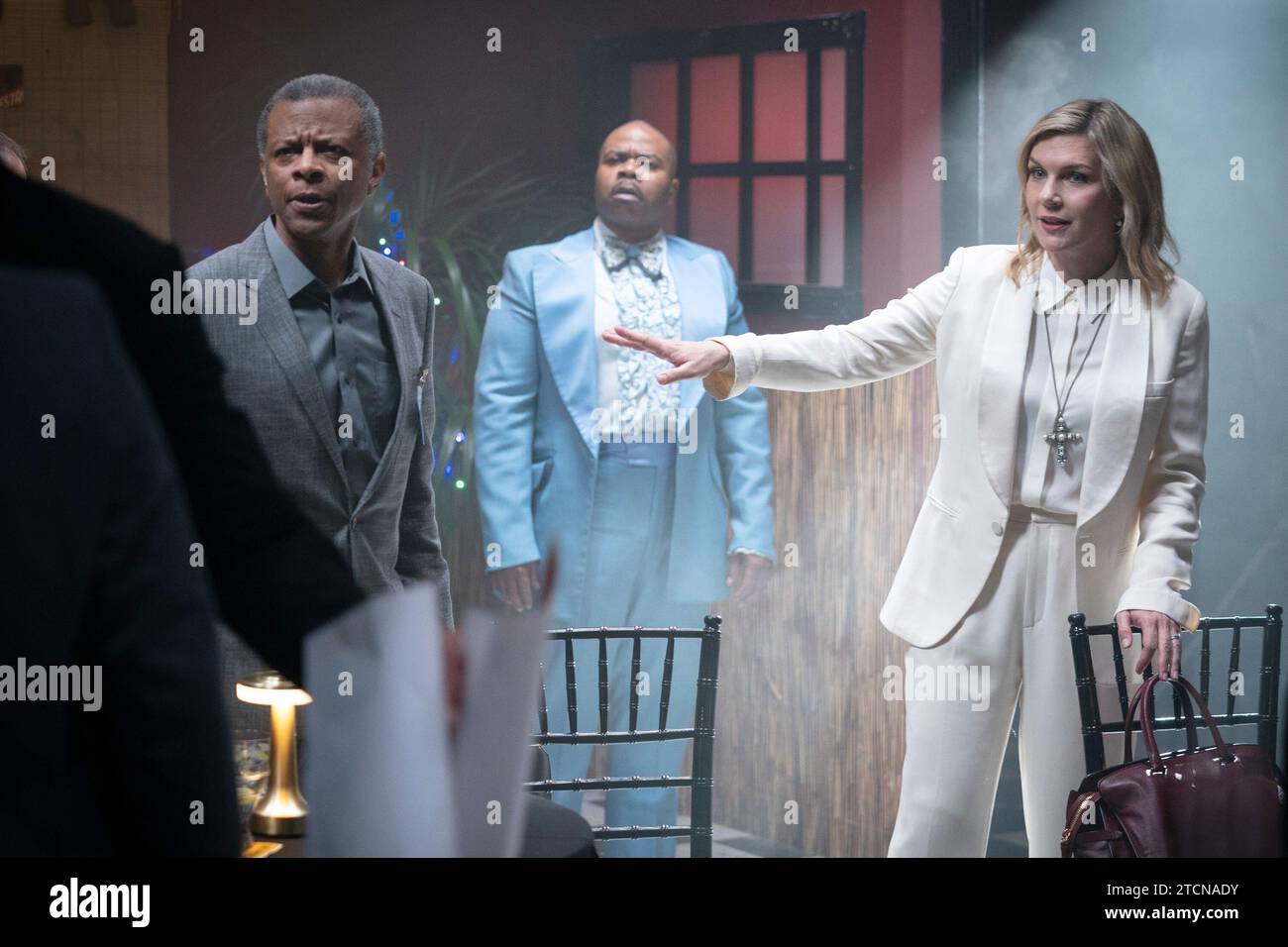 COOPER'S BAR, from left: : Phil LaMarr, Casey Washington, Rhea Seehorn ...