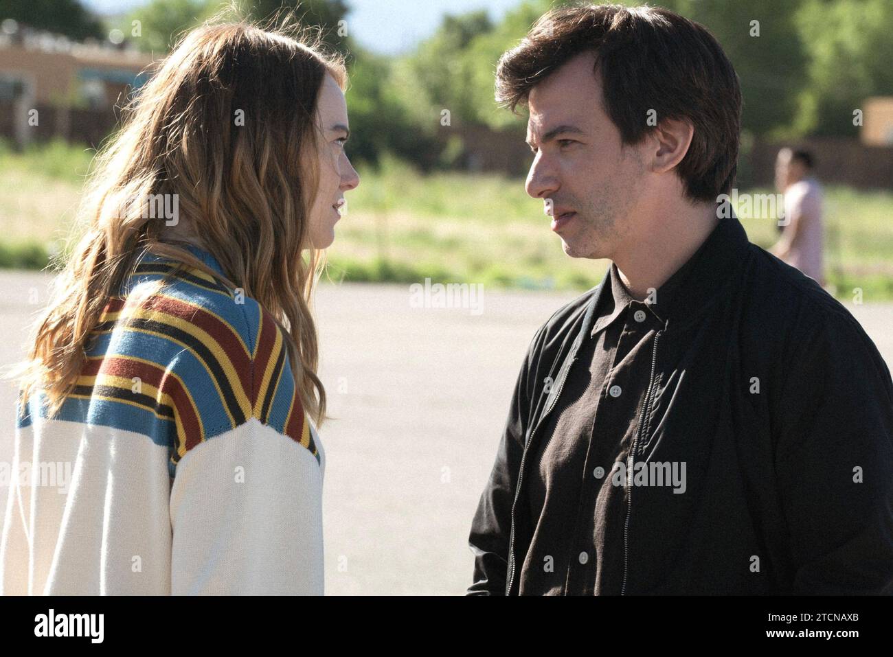 THE CURSE, from left: Emma Stone, Nathan Fielder, Land of Enchantment ...