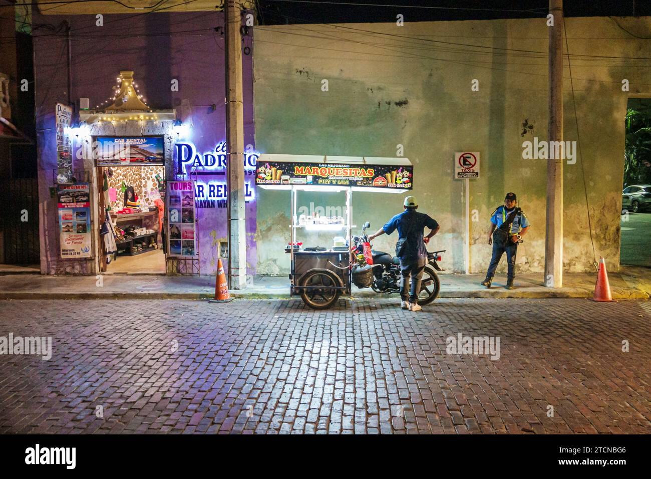 Merida Mexico,centro historico central historic district,Calle 60,night ...