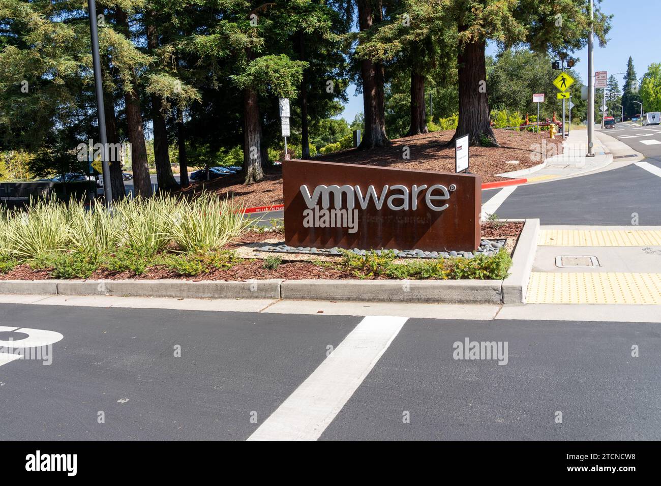 VMware ground sign at the headquarters in Silicon Valley, Palo Alto ...