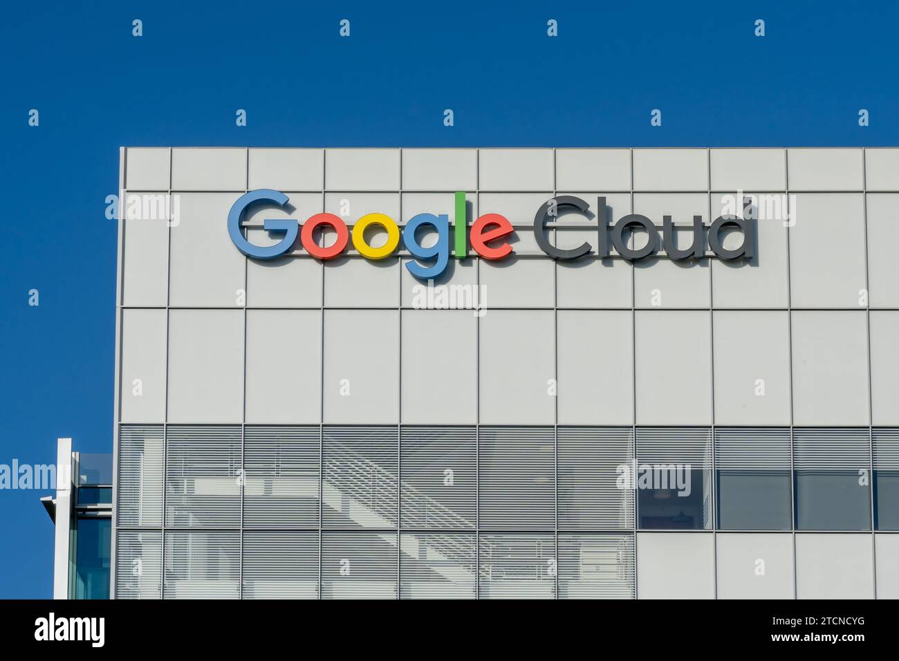 Close up of Google Cloud sign on the building at its campus in ... Close up of Google Cloud sign on the building at its campus in ...
