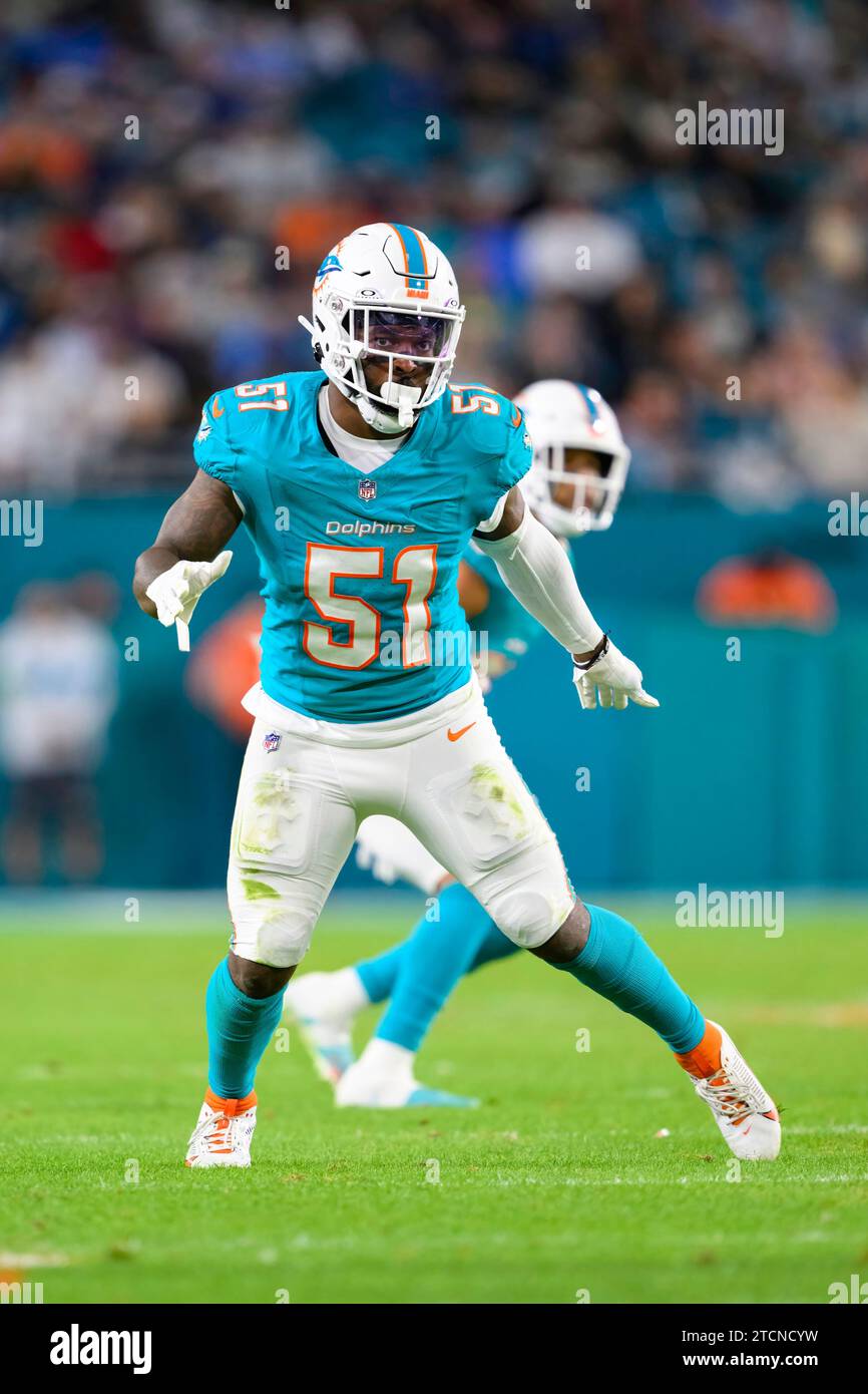 Miami Dolphins linebacker David Long Jr. (51) runs a play during an NFL ...