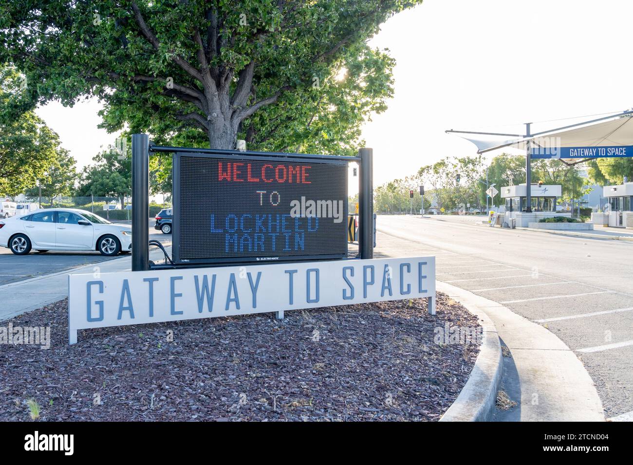 The entrance to Lockheed Martin facility in Sunnyvale, California, USA ...