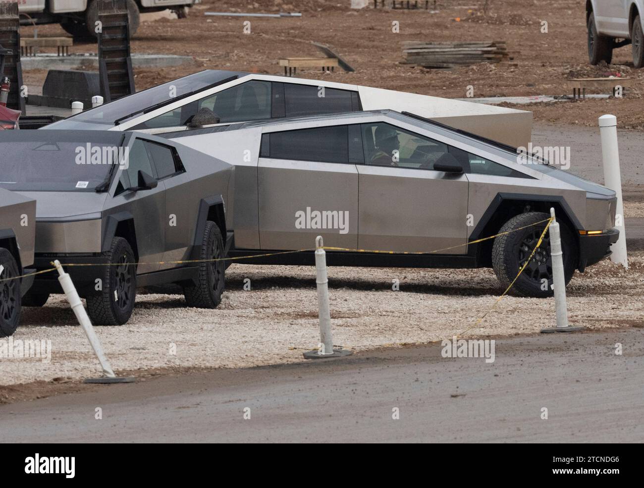 Austin, TX, USA. 13th Dec, 2023. New Tesla Cybertrucks are parked ...