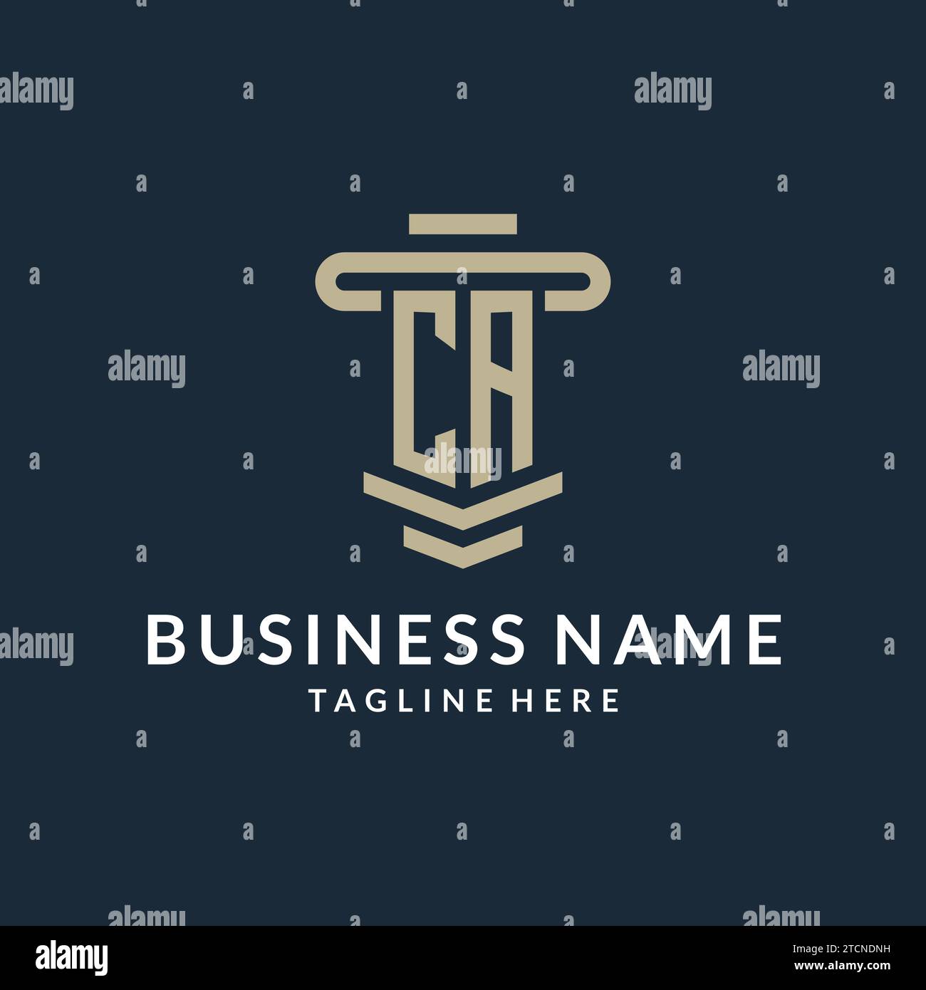 CA initial logo monogram with simple luxury pillar line vector design ...