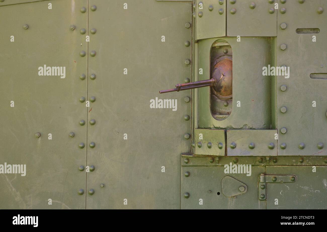 The texture of the wall of the tank, made of metal and reinforced with ...