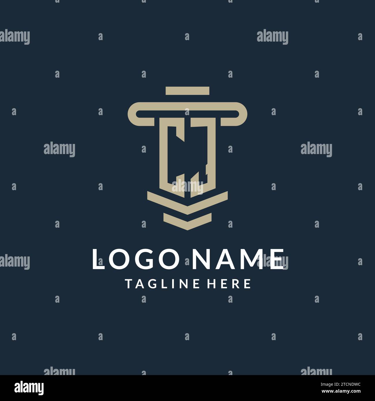 Logo initial letters cj vector vectors hi-res stock photography and ...