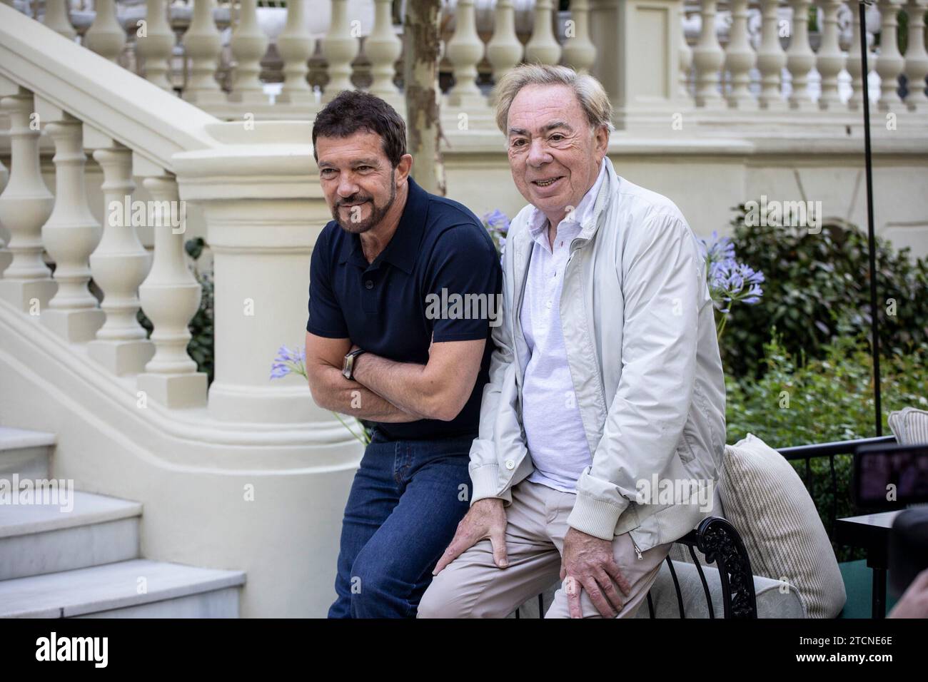 Madrid, 06/27/2022. Antonio Banderas and Andrew Lloyd Webber. Photo: Isabel Permuy. Archdc ...