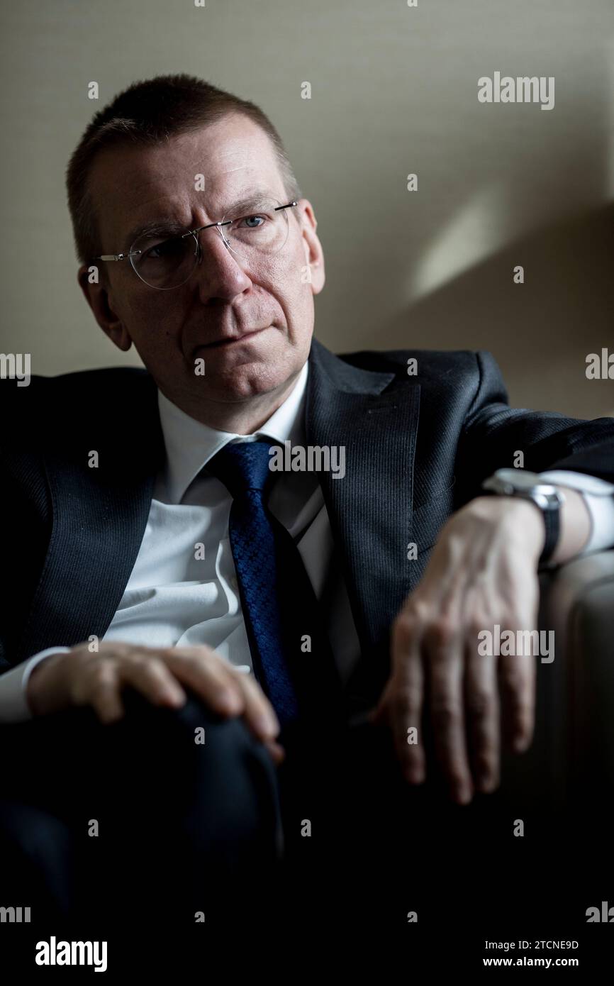Madrid, 04/26/2022. Interview with the Foreign Minister of Latvia ...