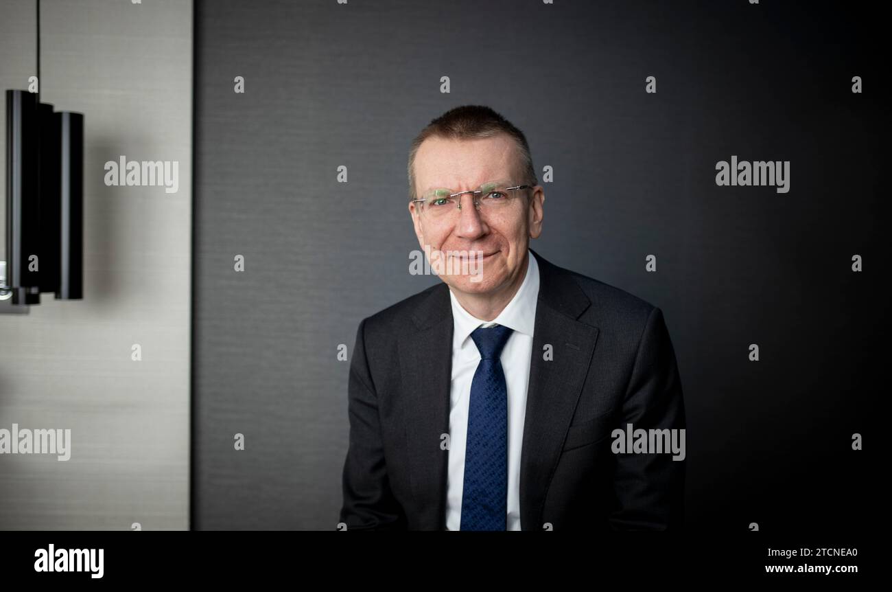 Madrid, 04/26/2022. Interview with the Foreign Minister of Latvia ...